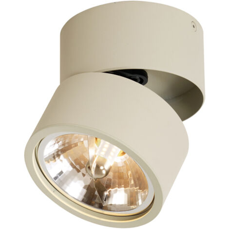 QAZQA go nine - Spot plafond, plafonnier - 1 lumière - Ø 12 cm - Beige ...