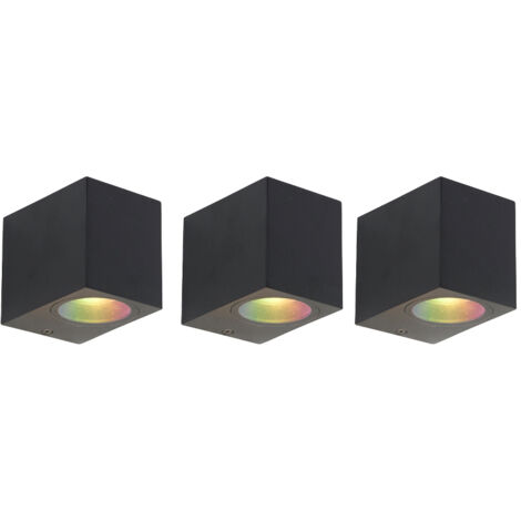 QAZQA baleno - LED Applique murale - 3 lumière - L 65 mm - Noir ...
