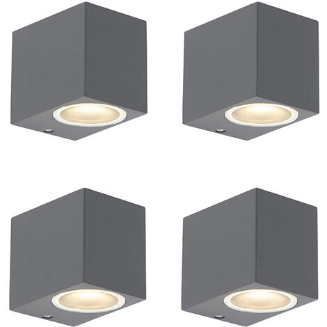 QAZQA baleno - Applique murale - 1 lumière - L 65 mm - Gris foncé ...