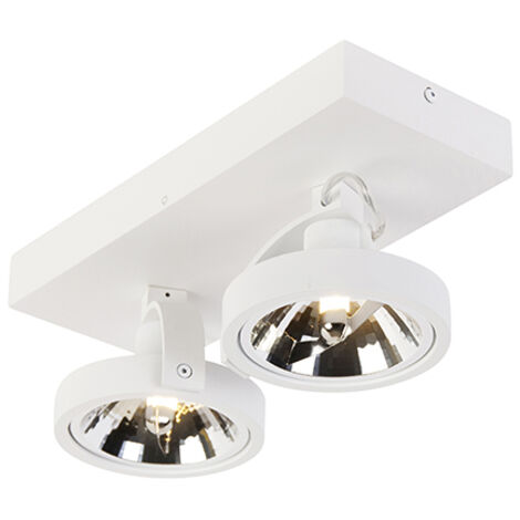QAZQA go - Spot plafond, plafonnier - 2 lumière - L 30 cm - Blanc ...