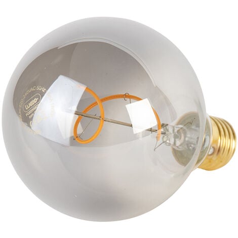 LUEDD Ampoule LED à filament spiral E27 dimmable G95 fumée 3W 95lm 1800K