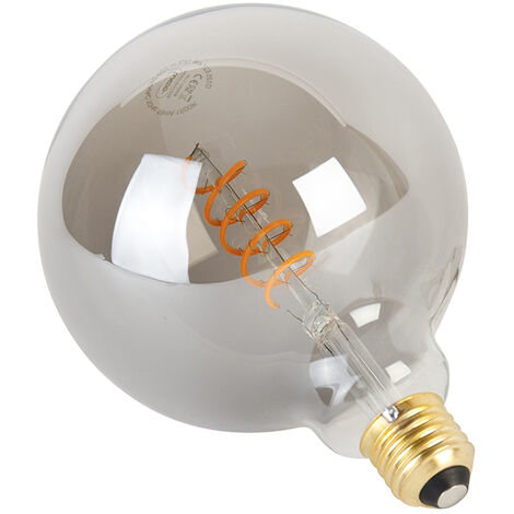 LUEDD Ampoule LED à filament torsadé E27 dimmable G125 fumé 4W 120lm 1800K