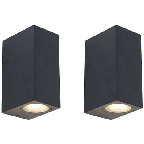 QAZQA baleno - Applique murale - 2 pièces - L 6.5 cm - Noir - Moderne ...