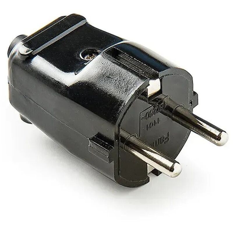 Clavija Electricidad 4,8Mm/36X70X36 16A-250V Tt Policarbonato Negro Famat