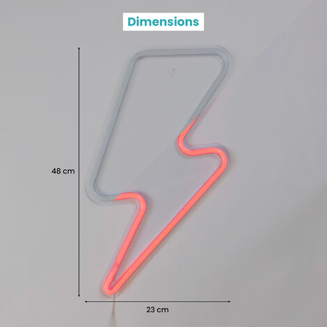 Neon Eclair 48 cm - Prise et Interrupteur On/Off inclus Neon LED pour ...