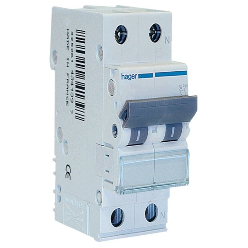 Interrupteur Magnétothermique Hager 2P 40A 4,5KA C 2 module MYN240