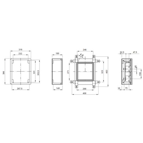Boîtier mural Gewiss 316x396x160 IP55 GW44810