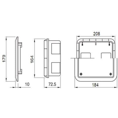 Boîte Gewiss d'encastrement pour prises verrouillées avec fusibles GW66682