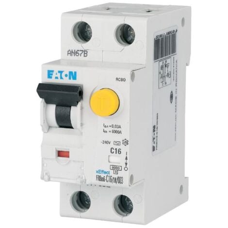 Magnétothermique Différentiel Eaton 6A 1P+N 6kA 30mA courbe C type AC ...