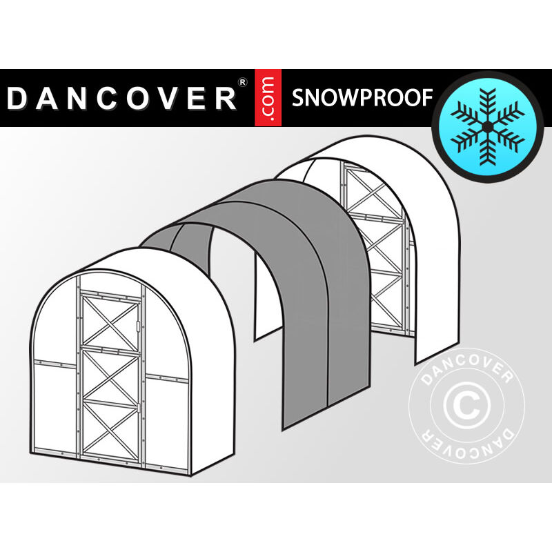 Greenhouse Polycarbonate Extension, Duo, 4 m², 2x2 m, Silver