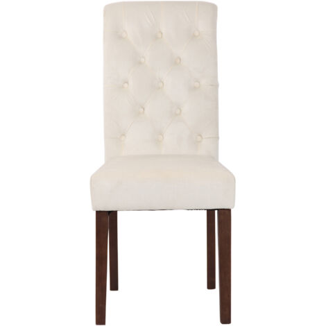 Silla de comedor Lisburn Crema Terciopelo