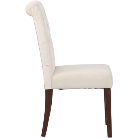 Silla de comedor Lisburn Crema Terciopelo