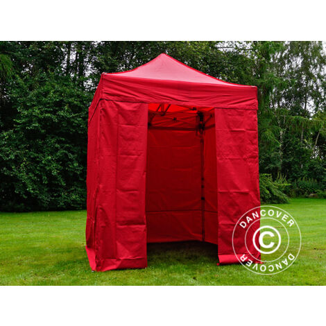 Faltzelt Faltpavillon Wasserdicht FleXtents PRO 2x2m Rot, mit 4