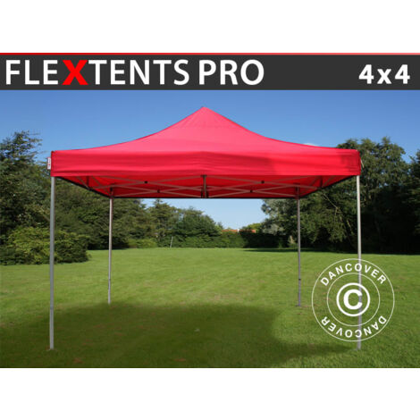 Faltzelt Faltpavillon Wasserdicht FleXtents PRO 4x4m Rot