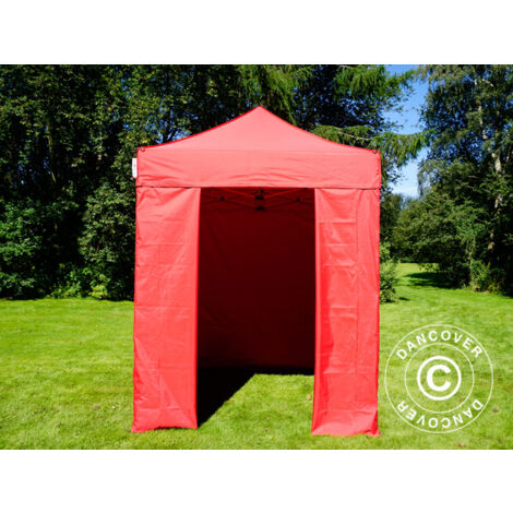 Faltzelt Faltpavillon Wasserdicht FleXtents Basic v.2, 2x2m Rot,