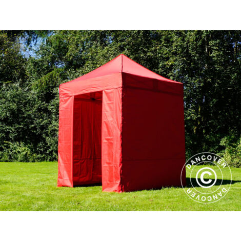 Faltzelt Faltpavillon Wasserdicht FleXtents Basic v.2, 2x2m Rot,