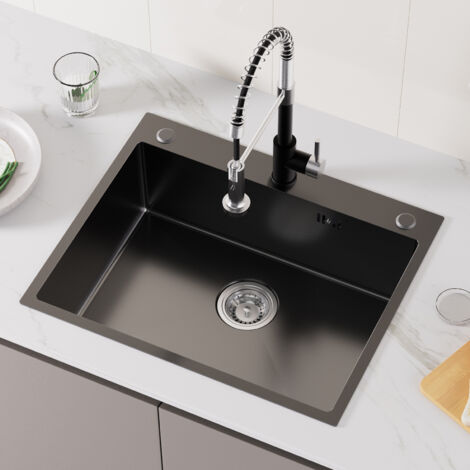 60 x 49 cm Lavello rettangolare, lavello da cucina in acciaio inox ...