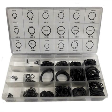 Juego 300 clips Seeger Circlips Pack de Arandelas o Anillos de Retención