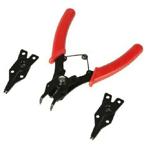 PINZA SEEGER PER FERMI APRI ANELLI ELASTICI INTERNI ESTERNI KIT SET 4 ...