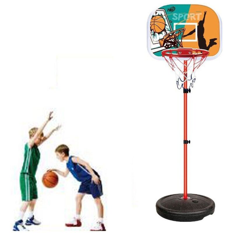 Canestro basket altezza regolabile con tabellone e palla per bambini ...
