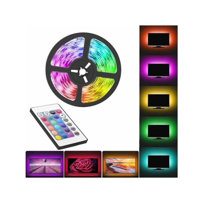 Kit TV striscia strip LED USB RGB 5050 5V per retroilluminazione 2 3 5 ...