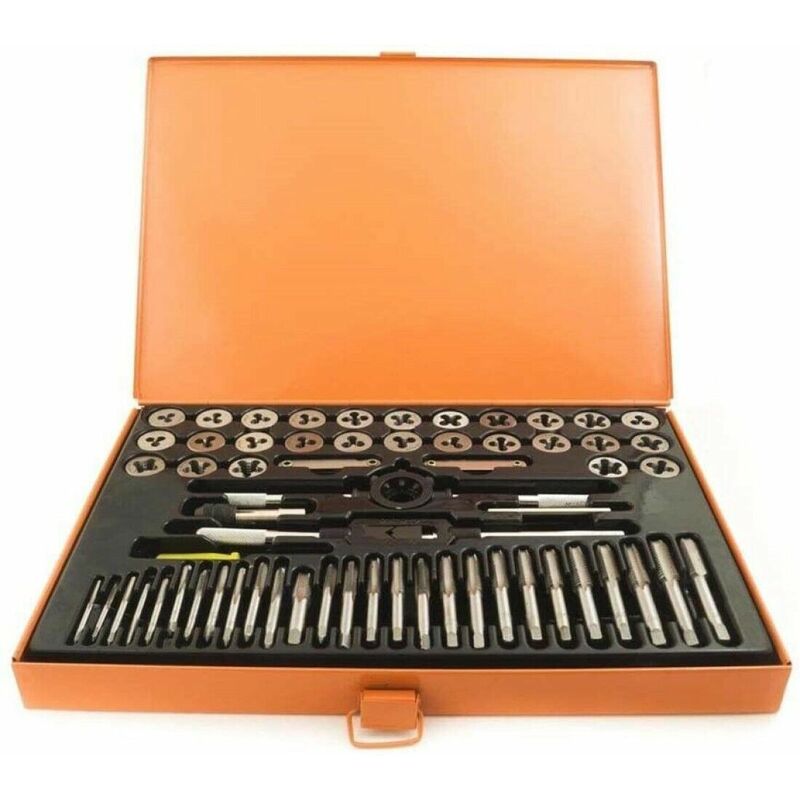 KIT FILIERA 60 PEZZI CASSETTA PER FILETTATURA MASCHI E FEMMINE 16026