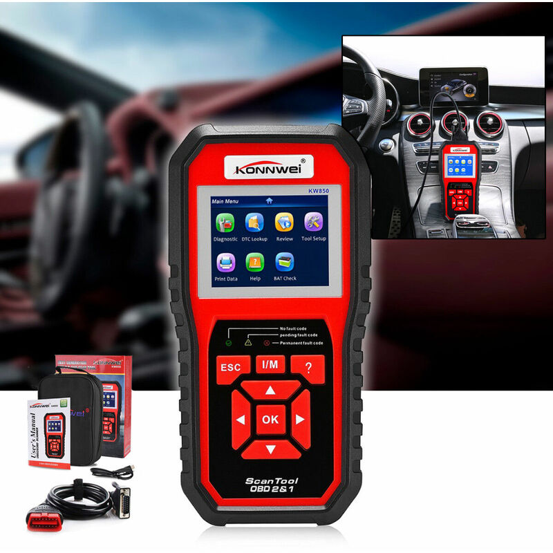 Tester OBDII/OBD2 EOBD II scanner kw850 lettore codice diagnostica ...