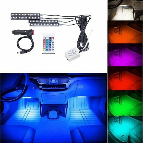 4 Luci Interne Atmosfera Striscia Colori Decorazione Led RGB Auto FO-Q529
