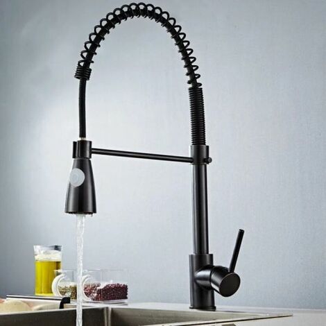 Rubinetto miscelatore cucina con doccetta a molla lavello isola canna ...