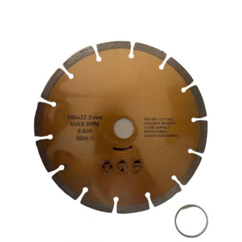 DISCO DIAMANTATO TAGLIO MARMO CEMENTO MATTONI PIETRA SEGA CIRCOLARE Ø180mm 31628