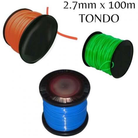 FILO PER DECESPUGLIATORE Tondo 2.7 bobina 100mt tagliaerba cavo matassa