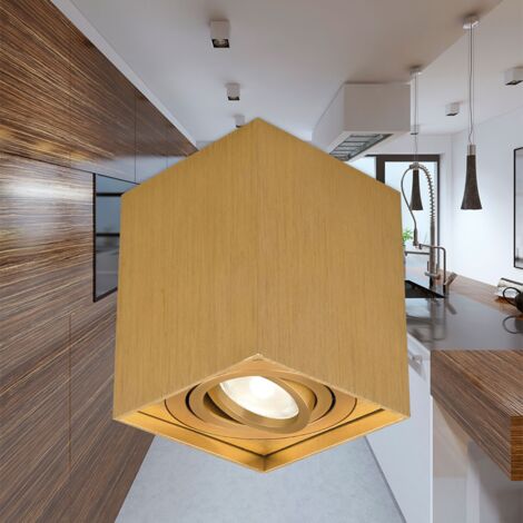 Plafonnier alu GAMA-8010F carré GU10 35W Doré