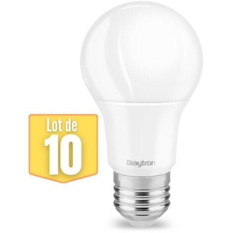 Le lot de 10 ampoules LED A60 9W (Eq. 60W) E27 6500K