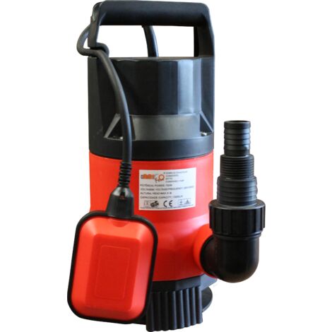 Bricoferr Bomba de Agua Sucias Sumergible Eléctrica 750W – 13 m³/h – Elevación 10 m – Plástico