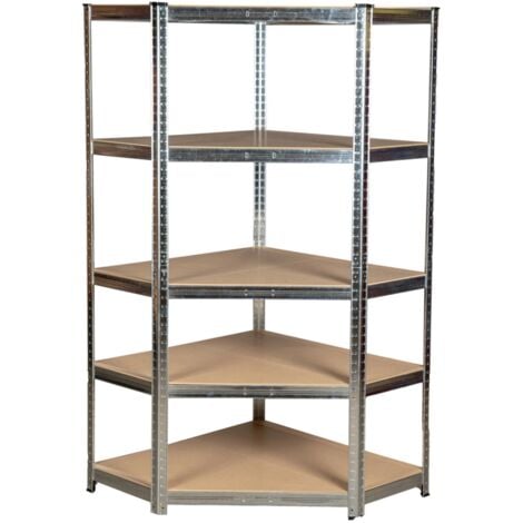 scaffale angolare in metallo easy system con 5 ripiani in mdf ...