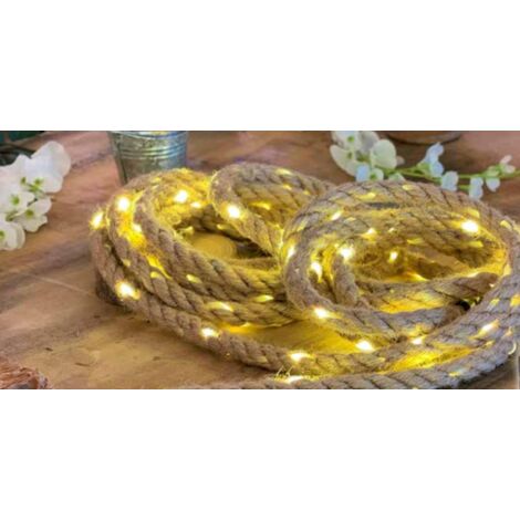 corda decorativa elettrica con gocce led a luce bianca calda, 5 metri