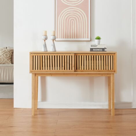 Table console Ørland bambou 110 x 39 x 81 cm naturel [en.casa]