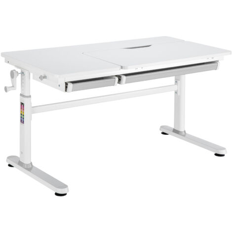 Set de bureau et chaise pour enfant Sauda gris blanc [en.casa]