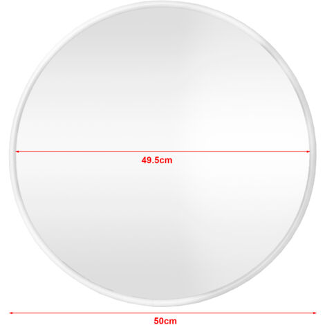 Miroir mural Ordona rond 50 cm blanc mat [en.casa]