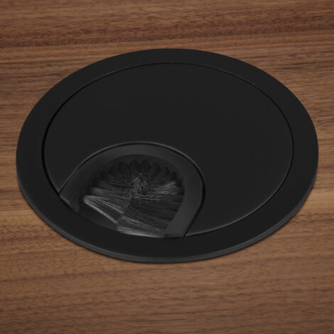 SOTECH Kabeldurchlass Metall Bohrmaß Ø 68 mm schwarz matt mit Bürstendichtung Kabeldurchführung ...
