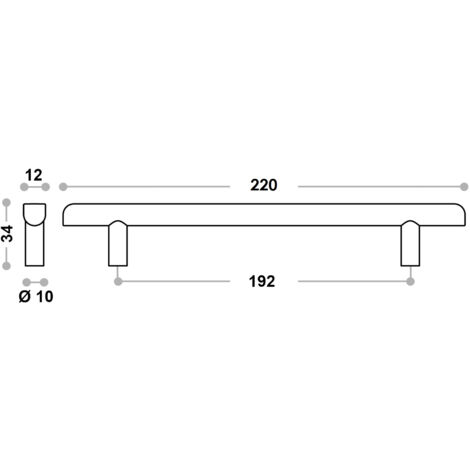 10er Pack - Möbelgriff SW43 BA 192 mm Edelstahloptik matt Junker Design