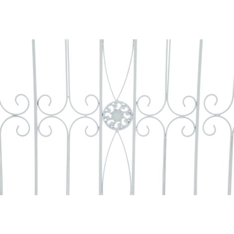 Clôture bordure de jardin 115x125 cm en métal blanc 100002951
