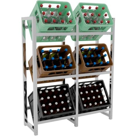 Étagère pour 6 caisses à boissons rangement support bouteilles 117x91 ...
