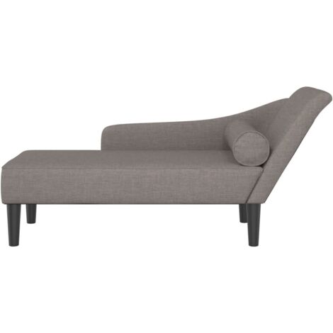 Méridienne chaise longue pour intérieur avec coussins en tissu taupe ...