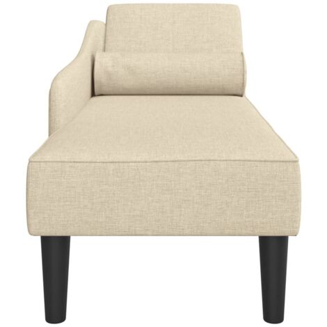 Méridienne chaise longue pour intérieur avec coussins en tissu crème ...