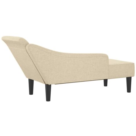 Méridienne chaise longue pour intérieur avec coussins en tissu crème ...