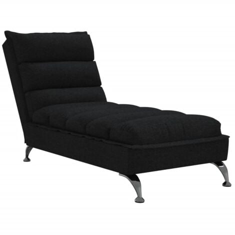 Méridienne chaise longue pour intérieur avec coussins en tissu noir ...