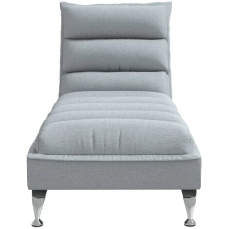 Méridienne chaise longue pour intérieur avec coussins en tissu gris ...