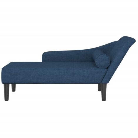 Méridienne chaise longue pour intérieur avec coussins en tissu bleu ...