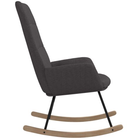 Rocking chair allaitement et fauteuil relax de salon en tissu gris ...